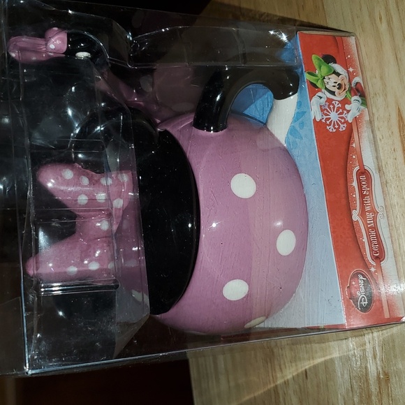 Disney | Dining | Disney Minnie Mouse Ceramic Mug With Lid Spoon | Poshmark